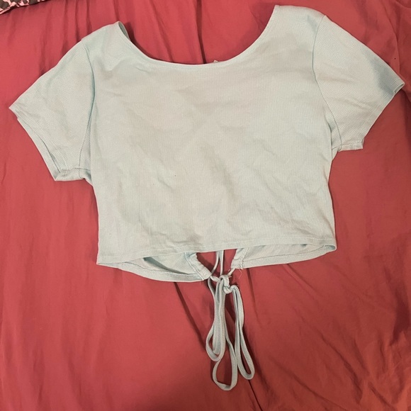 wild fable | Tops | Wild Fable Blue Crop Top With Crisscross Open Back ...